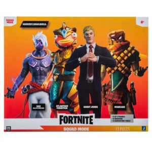 Fortnite Solo Figures Squad Mode, Four 4-inch Highly Detailed Figures with Weapons and Harvesting Tools - Amazon Exclusive