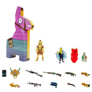 fortnite supply llama series potassius peels, 4-inch articulated figure with back bling, weapons and sticker