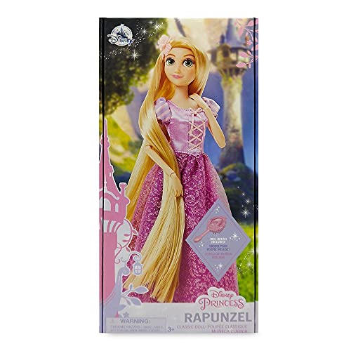 Disney Store Official Princess Rapunzel Classic Doll for Kids, Tangled, 11 ½ Inches, includes Brush with Molded Details, Fully Posable Toy in Glittering Outfit - Suitable for Ages 3+