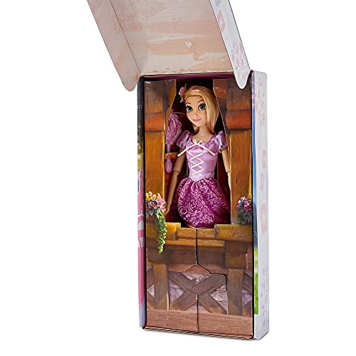 Disney Store Official Princess Rapunzel Classic Doll for Kids, Tangled, 11 ½ Inches, includes Brush with Molded Details, Fully Posable Toy in Glittering Outfit - Suitable for Ages 3+