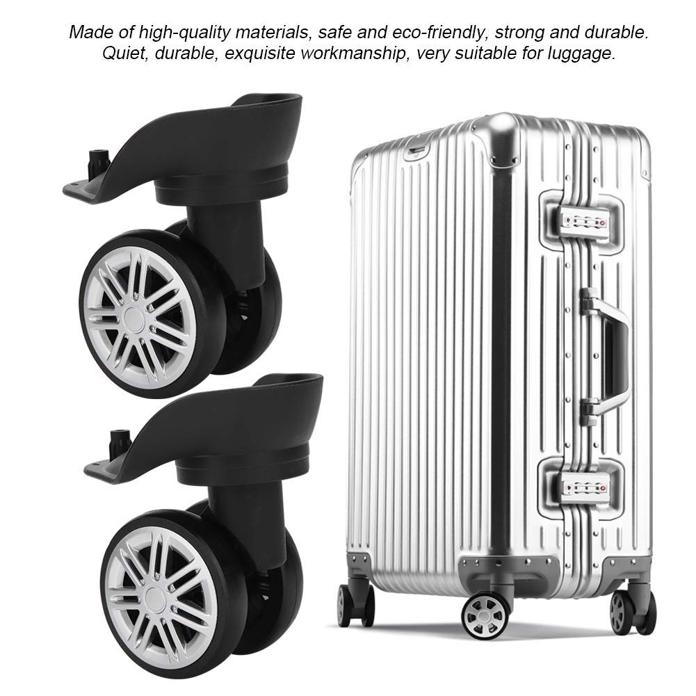 Zerone Double Row Large Wheel,1Pair Outdoor Double Row Large Wheel Drawbar Box Code Case Suitcase Accessory