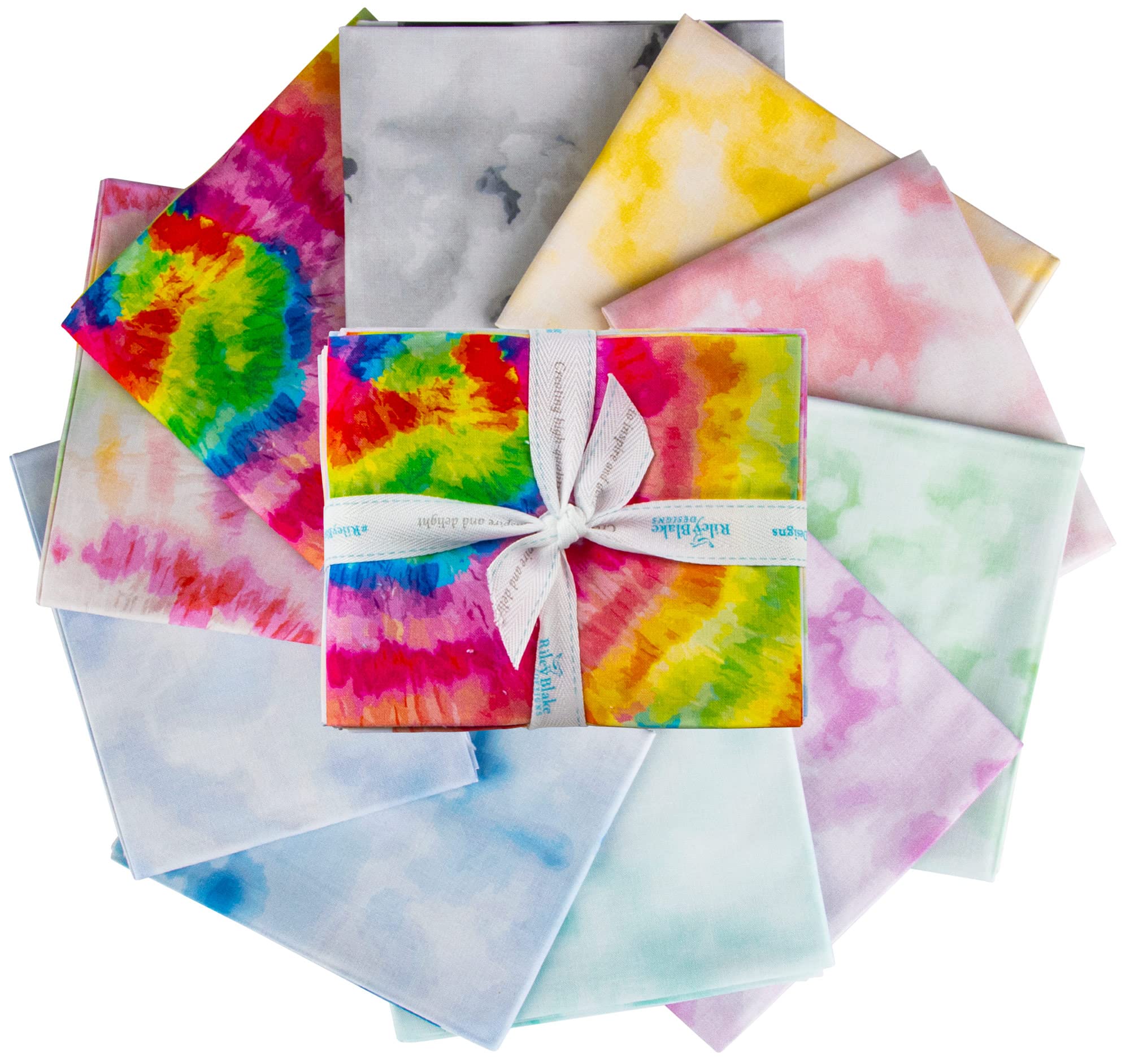 RILEY BLAKE DESIGNS Fat Quarter PRECUTS TIE DYE, Assorted