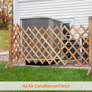 tonchean 2 Pack Expandable Wood Garden Fence Freestanding Accordion Fence Retractable Trellis Lattice Fence Panels Wooden Pet Gate for Home Patio Garden Decorative