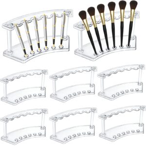 soujoy 8 pack acrylic pen display stand, 6-slot pen holder rack, eyebrow pen stand, makeup brush rack organizer for school office home store