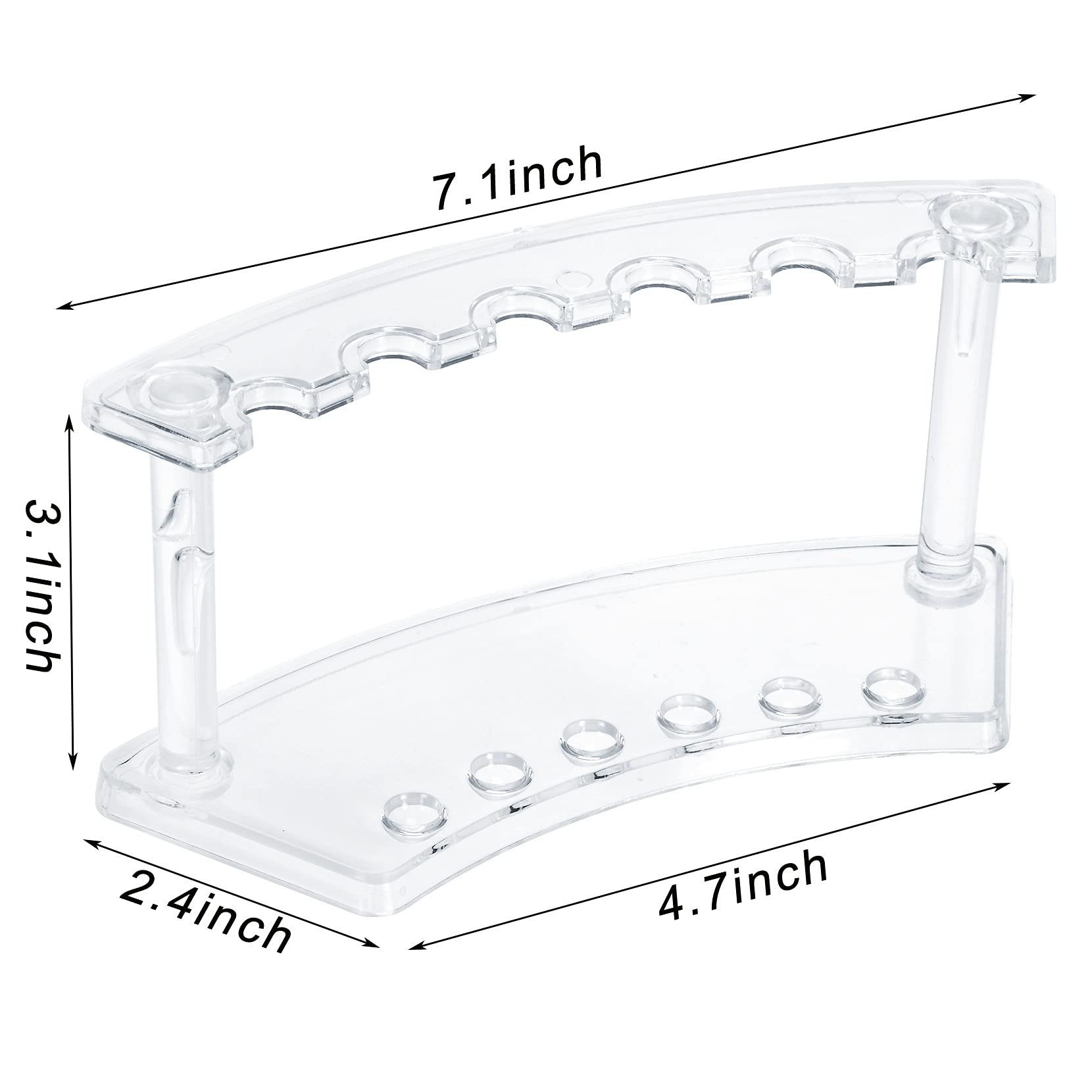 SOUJOY 8 Pack Acrylic Pen Display Stand, 6-Slot Pen Holder Rack, Eyebrow Pen Stand, Makeup Brush Rack Organizer for School Office Home Store