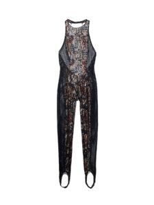 savage x fenty, women's, cold-hearted snake high-neck lace catsuit, venomous vixen snake lace, 2x