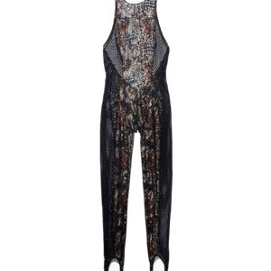 Savage X Fenty, Women's, Cold-Hearted Snake High-Neck Lace Catsuit, Venomous Vixen Snake Lace, 2X