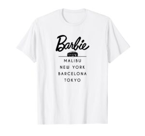 barbie tour malibu new york barcelona tokyo t-shirt