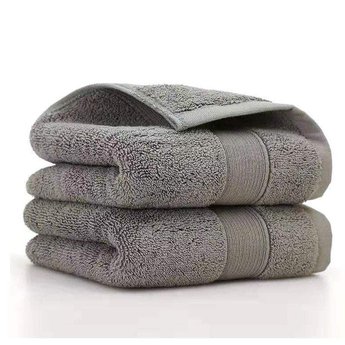 Lchkrep Cotton Hand Towels 2 Pack, Salon Thick Bath Hand Towel,Gym Towel 14" x 30", Face Cloth, Soft and Absorbent Washcloths Set for Home Bathroom Hotel (Gray)…