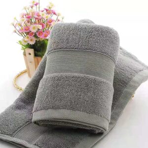 Lchkrep Cotton Hand Towels 2 Pack, Salon Thick Bath Hand Towel,Gym Towel 14" x 30", Face Cloth, Soft and Absorbent Washcloths Set for Home Bathroom Hotel (Gray)…