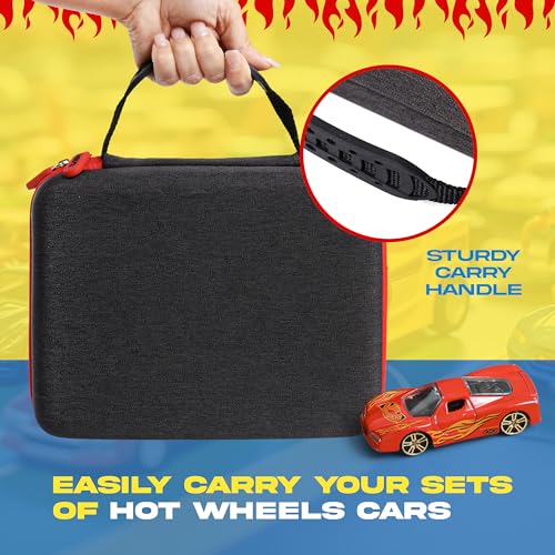 All7s Hot Wheels Case Storage For 20 Cars Hard Shell Matchbox Car Case | Hot Wheels Cars Storage Case | Toy Car Storage Organizer