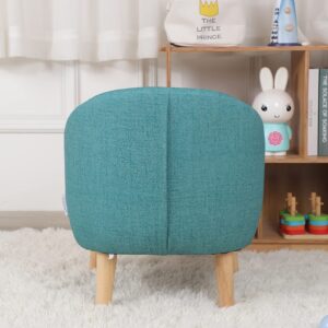 Single PVC Kids Sofa Chair, Toddler Sofa Couch with Wooden Legs, Children Armchair for Children Gift (Blue)