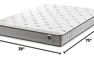 ZINUS 8 Inch Comfort Support Cooling Gel Hybrid Mattress, Twin, Tight Top Innerspring Mattress, Motion Isolating Pocket Springs, Mattress in A Box