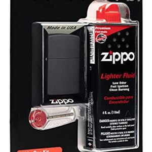 Zippo All-in-One Kit with Black Matte Windproof Lighter