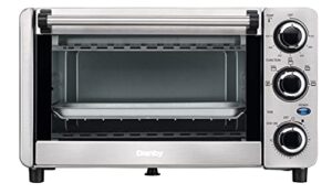 danby dbto0412bbss 0.4 cu ft/12l 4 slice countertop toaster oven in stainless steel toast, bake, broil, keep warm functions