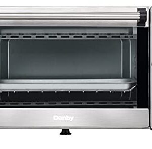 Danby DBTO0412BBSS 0.4 cu ft/12L 4 Slice Countertop Toaster Oven in Stainless Steel Toast, Bake, Broil, Keep Warm functions