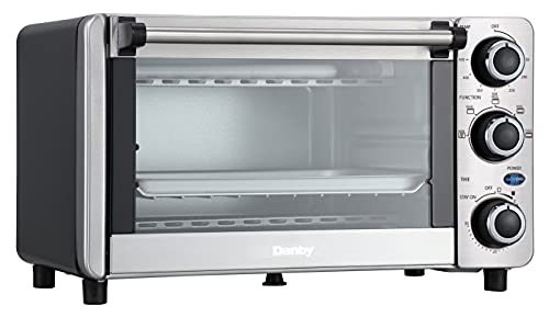 Danby DBTO0412BBSS 0.4 cu ft/12L 4 Slice Countertop Toaster Oven in Stainless Steel Toast, Bake, Broil, Keep Warm functions