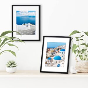 Americanflat 11x14 Picture Frame with Shatter-Resistant Glass - Set of 2 - Use as 8x10 Frame with Mat or 11x14 Frame Without Mat - Streamline Collection - Thin Photo Frame for Wall Display - Black