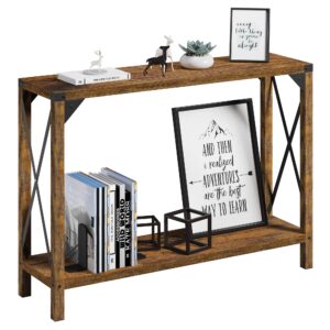 idealhouse entryway table, 43 inch farmhouse console table, 2-tier wood sofa table furniture for foyer, living room, hallway, easy assembly (vintage, 43" x 11.8" x 29.9")…