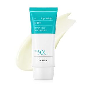 scinic enjoy super mild sun essence spf50+ pa++++ 1.69 fl oz(50ml) | a lightweight hydrating sun essence that leaves no sticky feeling | korean skincare