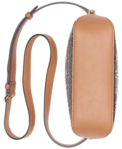 Calvin Klein Lucy Triple Compartment Crossbody, Brown/Khaki/Caramel Embossed