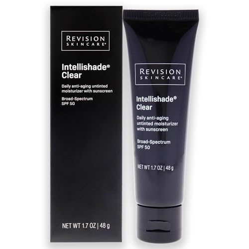 Revision Skincare Intellishade Clear, Anti Aging Daily Moisturizer with SPF 50, Untinted and Oil Free, with Peptides and Hyaluronic Acid, 1.7 Ounces