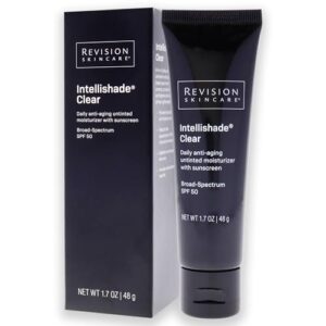 Revision Skincare Intellishade Clear, Anti Aging Daily Moisturizer with SPF 50, Untinted and Oil Free, with Peptides and Hyaluronic Acid, 1.7 Ounces