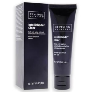 Revision Skincare Intellishade Clear, Anti Aging Daily Moisturizer with SPF 50, Untinted and Oil Free, with Peptides and Hyaluronic Acid, 1.7 Ounces