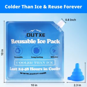 OUTXE Ice Pack for Cooler 4 -Pack Long Lasting Reusable Cold Freezer Packs for Coolers & Cooler Backpack