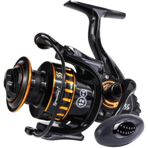 sougayilang spinning reel, lightweight reels 12+1 stainless bb ultra smooth fishing reel for freshwater-2000