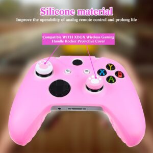 Chalyna 14 Pcs Controller Skins Anti-Slip Accessories Set Silicone Cover Protector Case Compatible with Xbox One/S/X Controller Wireless/Wired Gamepad Joystick with 12 Cat Paw Thumb Grips (Pink)