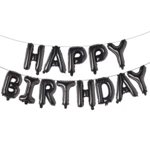 happy birthday balloon banner letter party decorations, 16 inch 3d aluminum foil inflatable hanging letter kit set, party decor and event decorations favor and supplies for 1st birthday kids