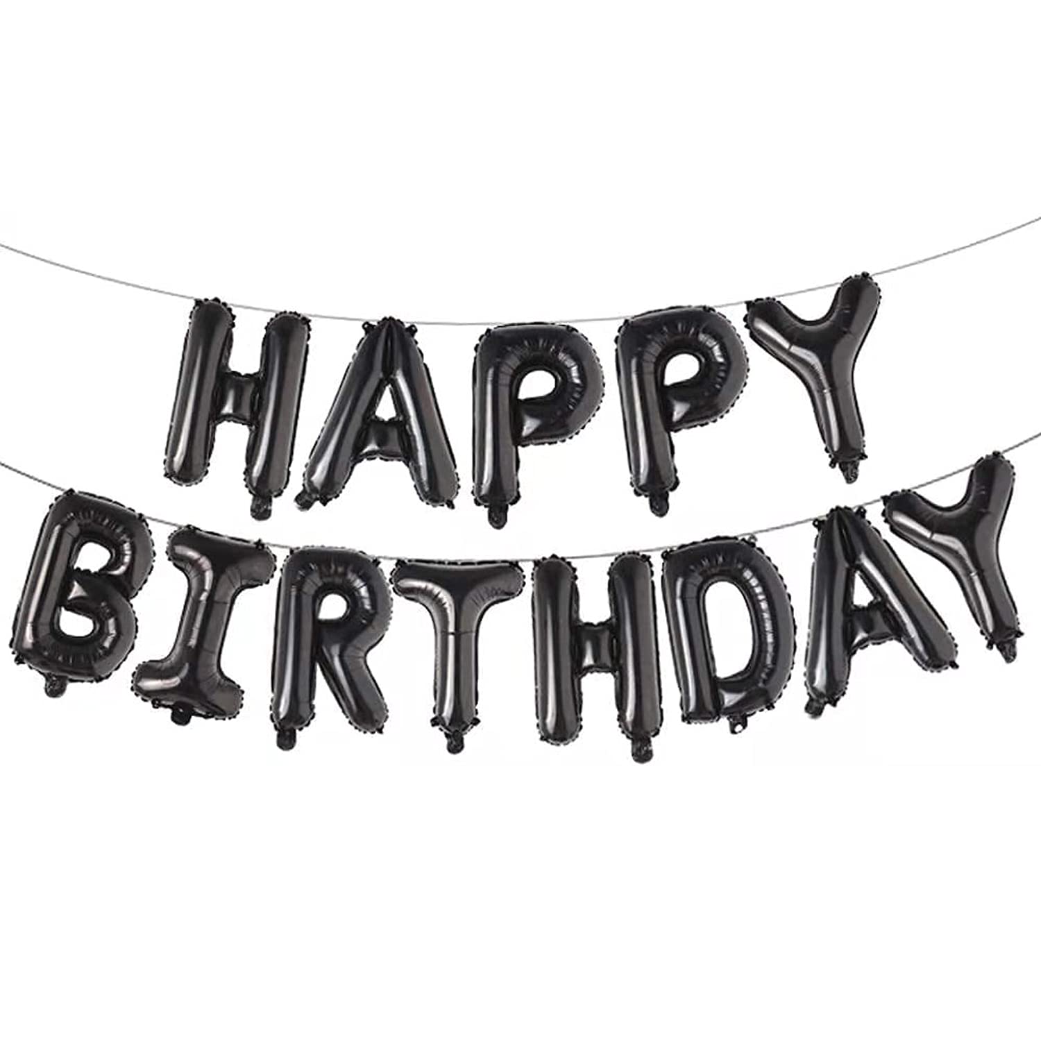 Happy Birthday Balloon Banner Letter Party Decorations, 16 Inch 3D Aluminum Foil Inflatable Hanging Letter kit set, Party Decor and Event Decorations Favor and Supplies for 1St Birthday Kids