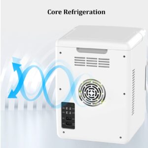 JNYB Mini Fridge, Office Fridge 10 Liter/10 Can Portable Cooler and Warmer Personal Fridge Warmer Small Refridgerater for Bedroom, Home,Beige