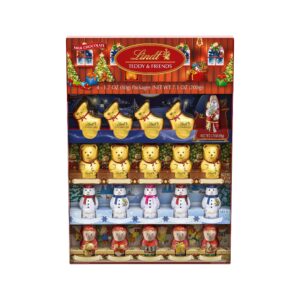 lindt teddy & friends holiday milk chocolate candy, 7.1 oz. 4-pack