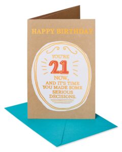 american greetings 21st birthday card (serious decisions)