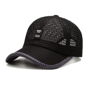 fashixd summer mesh baseball cap for men women trucker mesh hat baseball hats outdoor sports running hat (2-black)