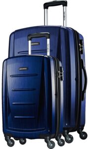 samsonite winfield 2 hardside expandable luggage with spinner wheels (navy, 2-piece set (20/28))