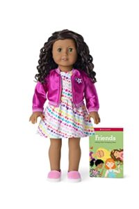 american girl truly me 18-inch doll #44 with hazel eyes, dark-brown hair, and tan skin with neutral undertones, for ages 6+