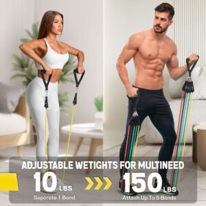 Resistance Bands, Workout Bands, Exercise Bands for Men and Women, Exercise Bands with Door Anchor, Physical Therapy, Shape Body, Resistance Band Set