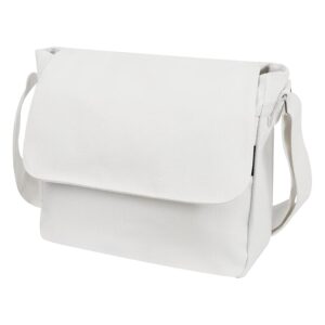 toptie classic canvas messenger bag, white canvas shoulder bag side bag for men and women