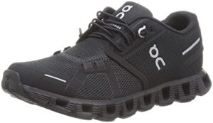 on women's cloud 5 sneakers, all black, 10