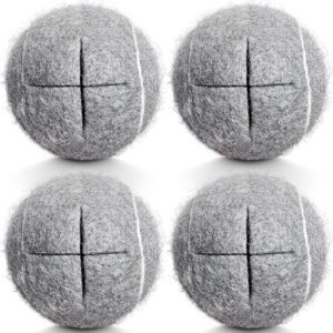 hpwfhplf precut tennis balls, 4pcs walker glide balls, heavy duty long lasting felt pads for furniture legs and floor protection (grey)