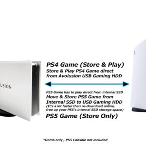 Avolusion PRO-5X Series 2TB USB 3.0 External Gaming Hard Drive for PS5 Game Console (White) - 2 Year Warranty