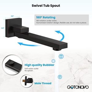 gotonovo Oil Rubbed Bronze Shower System Wall Mount Triple Function Bathroom Shower Faucet Set High Pressure Square 10" Rain Showerhead Tub Shower Faucet with Hand Shower Rough-In Valve