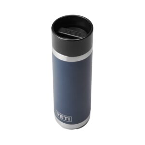 yeti rambler 18 oz bottle, stainless steel, vacuum insulated, with hot shot cap, navy