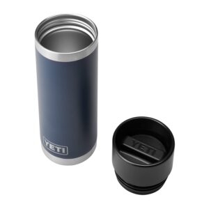 YETI Rambler 18 oz Bottle, Stainless Steel, Vacuum Insulated, with Hot Shot Cap, Navy