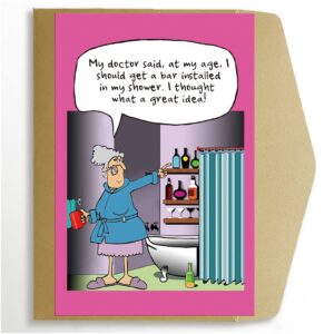 funny birthday card 50th 60th 70th for wife, mom, auntie, female friend, old aged birthday card