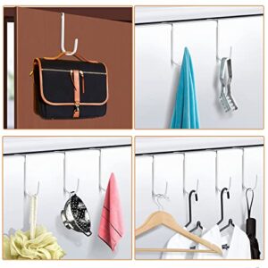 FLOWRALiKI Over The Door Hook, 4 Pack Door Hooks for Hanging Clothes, Towels, Coats, and More