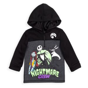 disney nightmare before christmas sally jack skellington big boys fleece hoodie black/gray 14-16